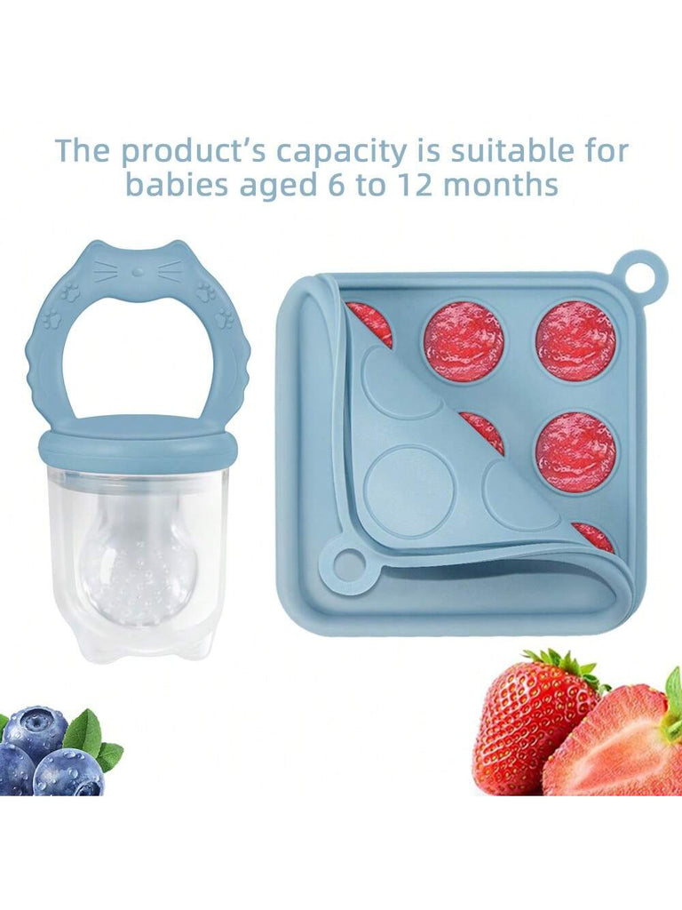 Mini-Baby Ice Cube Tray With Lid For Fruit Feeder, Silicone Teething A ...
