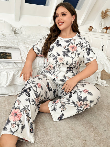 Plus Size Butterfly Floral Pajama Set – Iets van Alles by Hiertjie