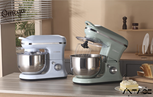 Omega Vintage 5L 1200w Kitchen Machine Stand Mixer Stand Bowl Mixer ...