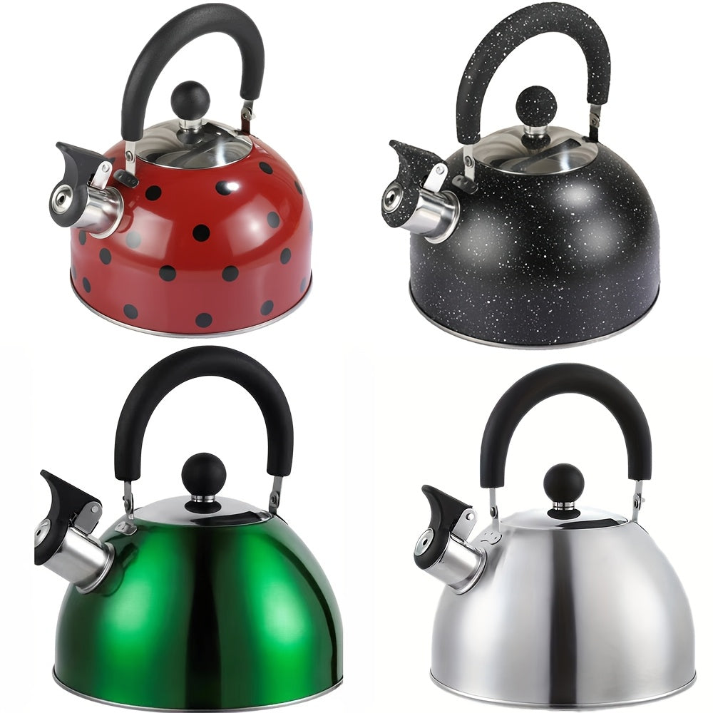 2.5L Stainless Steel Whistling Tea Kettle - Easy to Clean, General Use ...