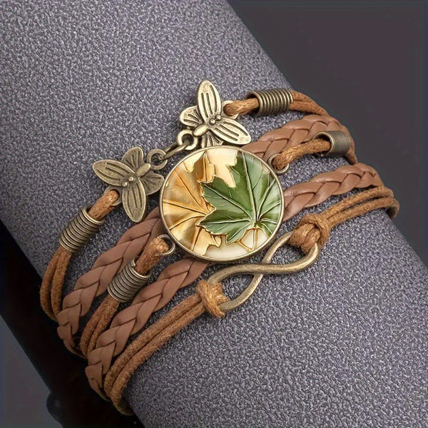 Adjustable Bohemian Bracelet | Mandala Butterfly Infinity, PU Leather ...